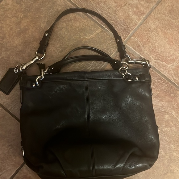 Coach | Bags | Coach Brooke 4142 Soft Black Pebbled Leather Hobo ...